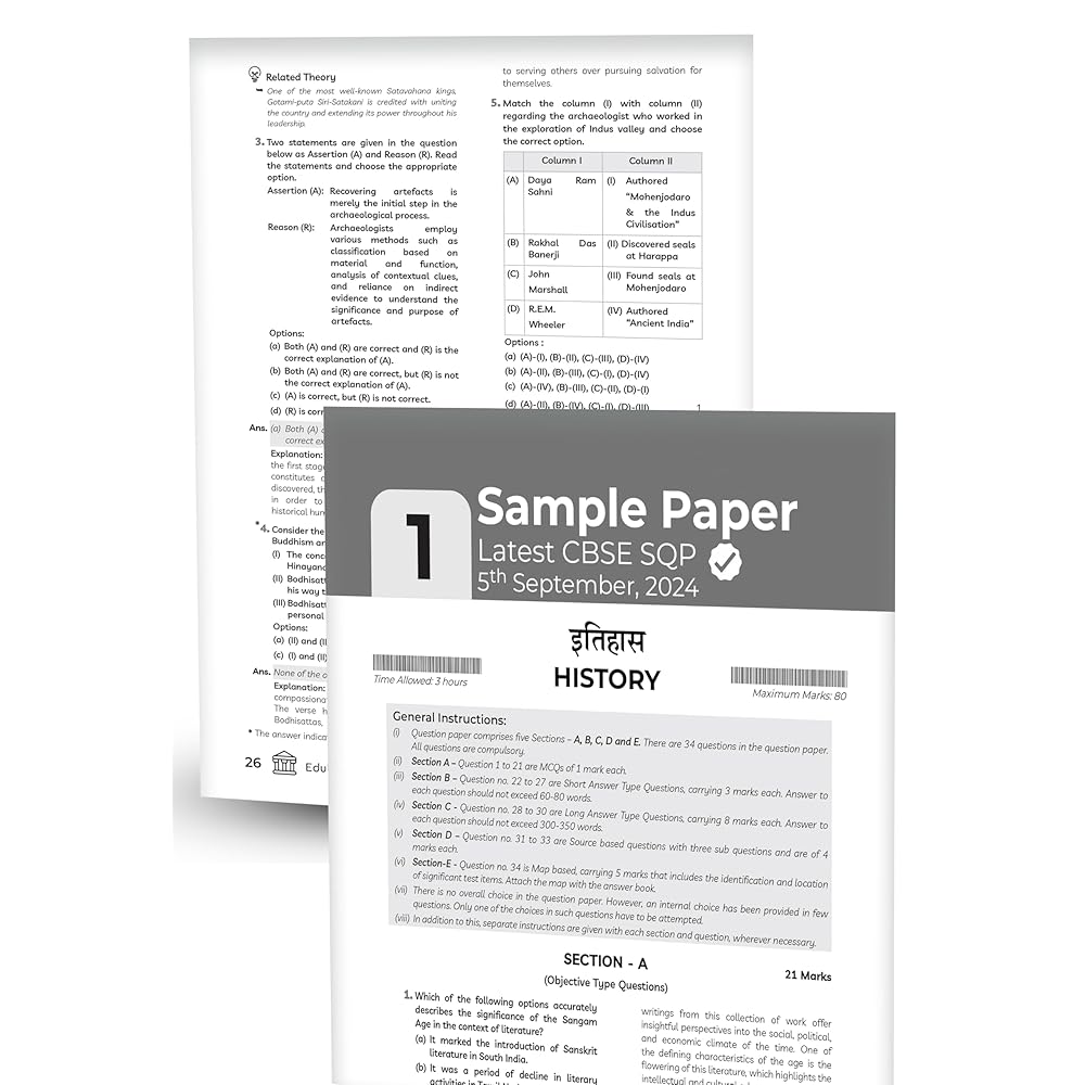 Educart CBSE History Class 12 Sample Paper 2024-25 Philippines | Ubuy