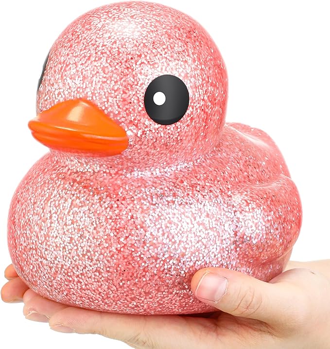 Amazon.com: Honoson 6.89 Inch Giant Glitter Rubber Duck Big Glitter Rubber Duck Large Sparkly ...