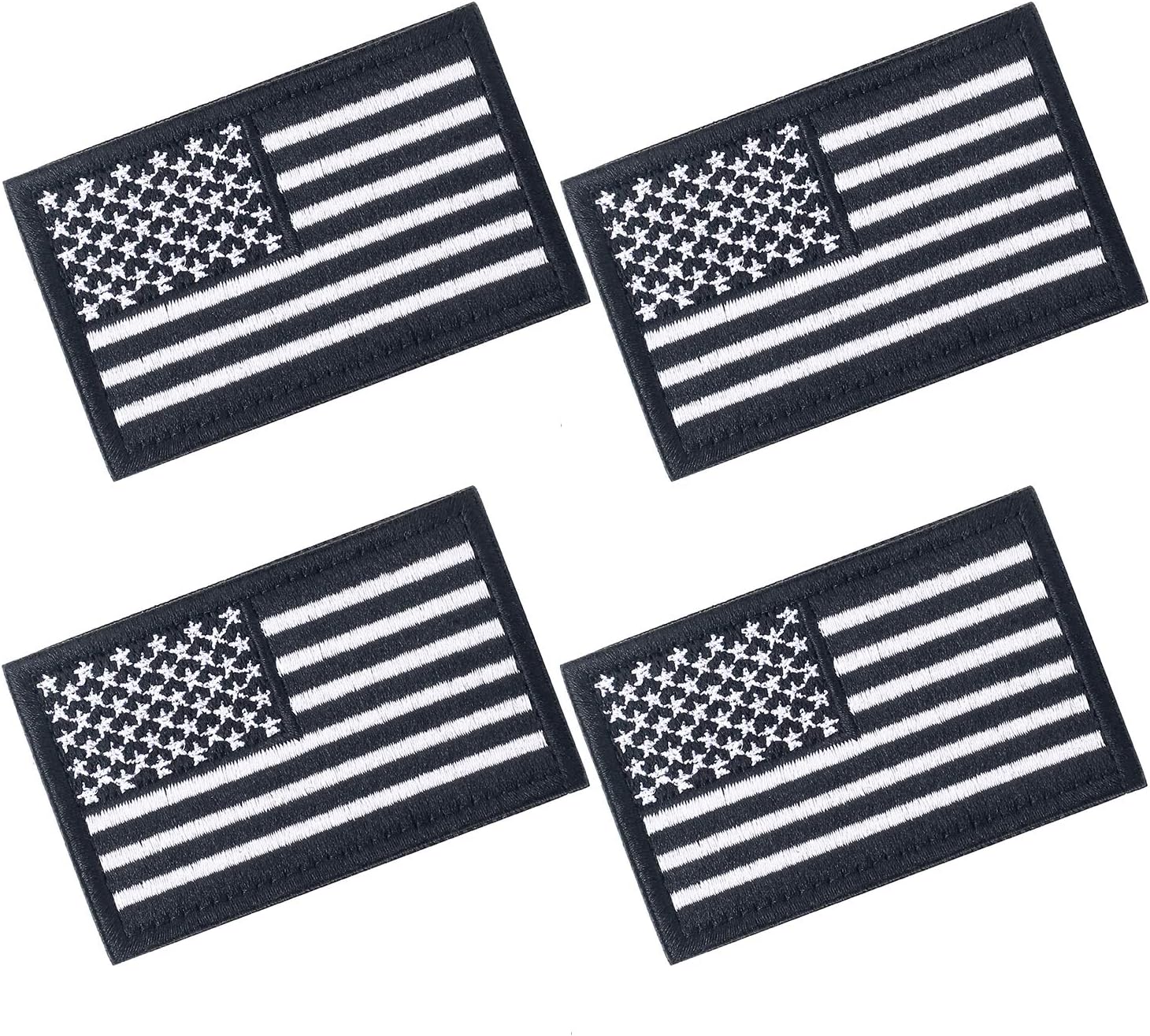Amazon.com: 2 Pieces Tactical USA Flag Patch -Black & Gray- American ...
