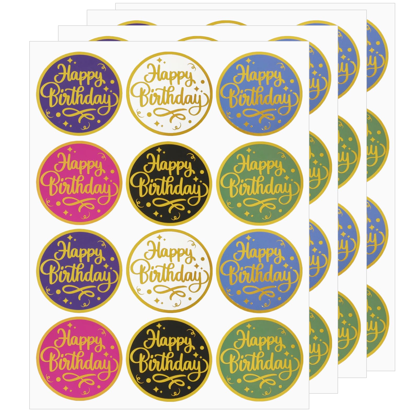 Amazon.com: Happy Birthday Stickers 2 inch, 120 PCS Large Round ...