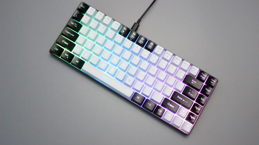 Watch RedThunder K84 Compact Full-featured Keyboard White-Black on ...