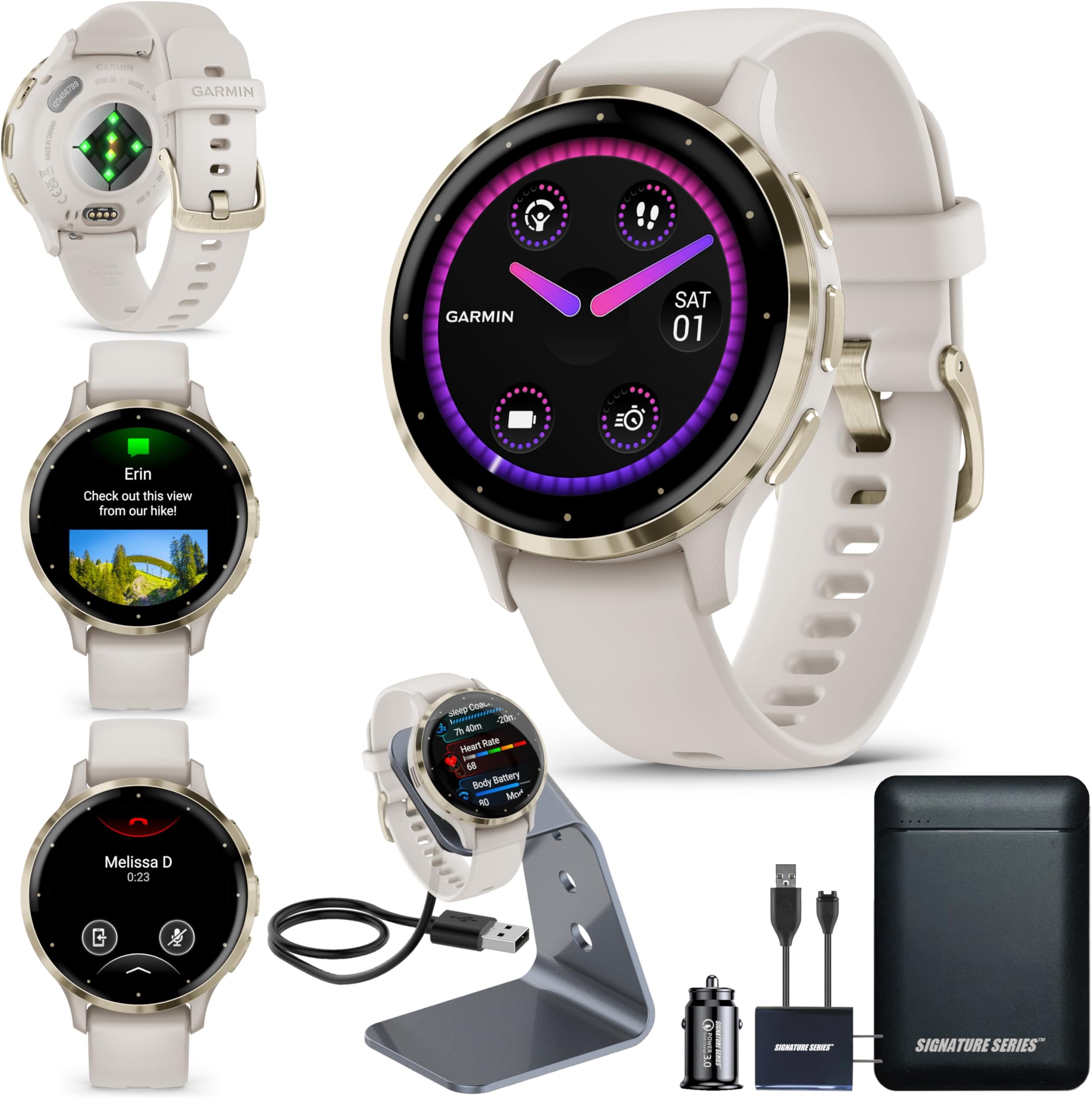 Amazon.com: Garmin Venu 3S, GPS Smartwatch with AMOLED Display, Ivory ...