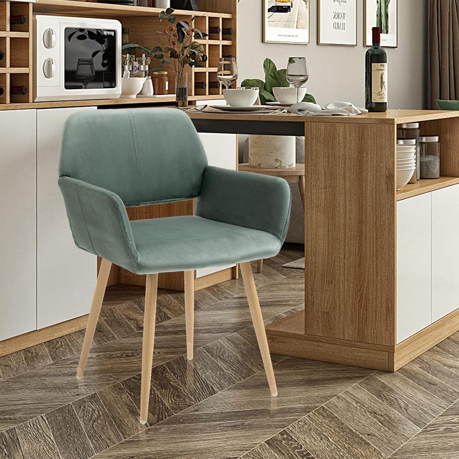 Amazon.com: HomVent Velvet Makeup Desk Chair Vanity Chair,Modern Home ...