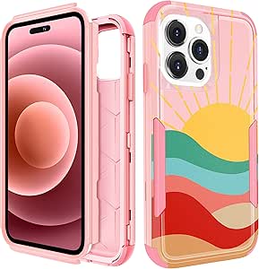 Amazon.com: Plakill for iPhone 14 Pro Max Heavy Duty Case Protective Sunrise Designer Drop ...