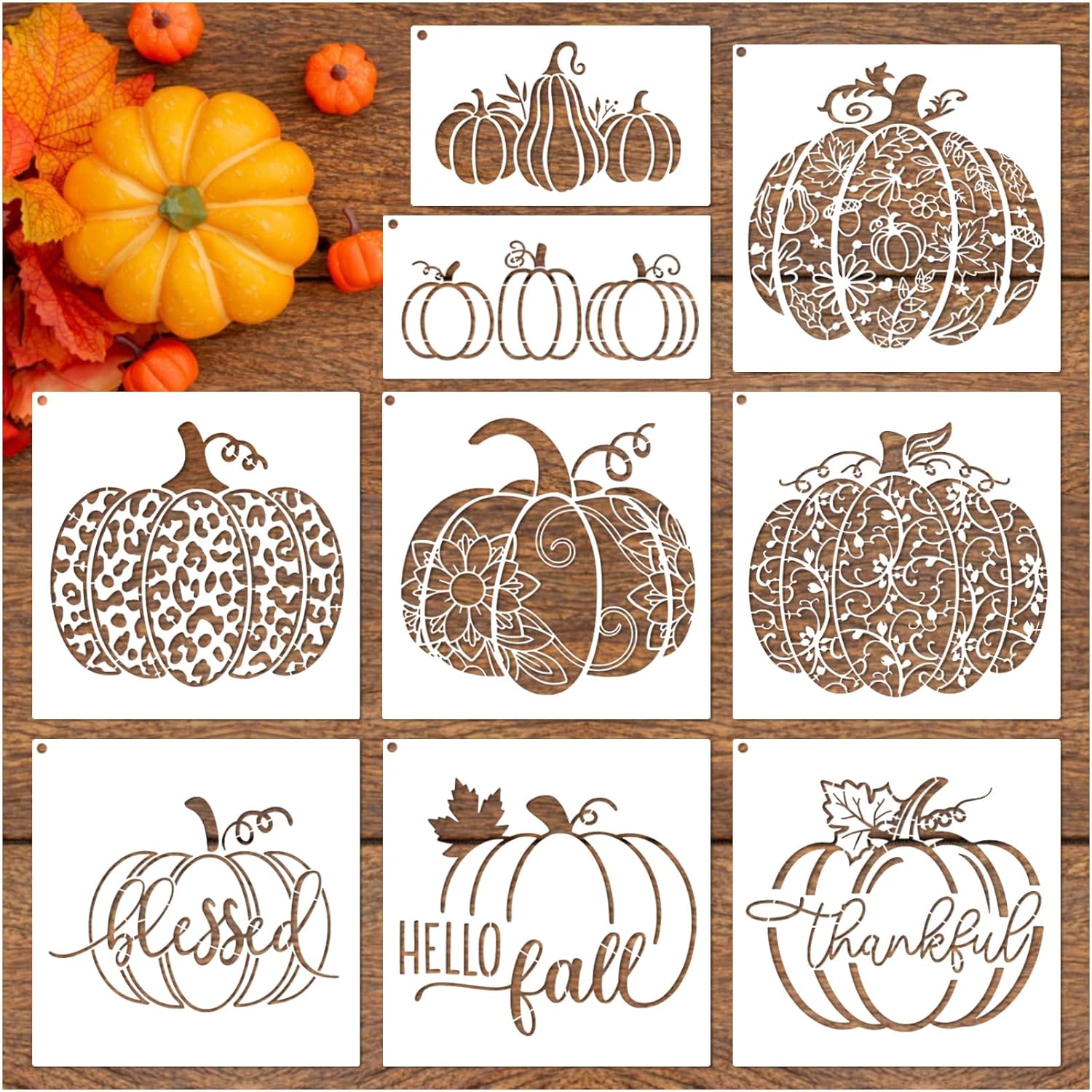 Amazon.com : Fall Pumpkin Stencils for Painting - Reusable Leopard ...