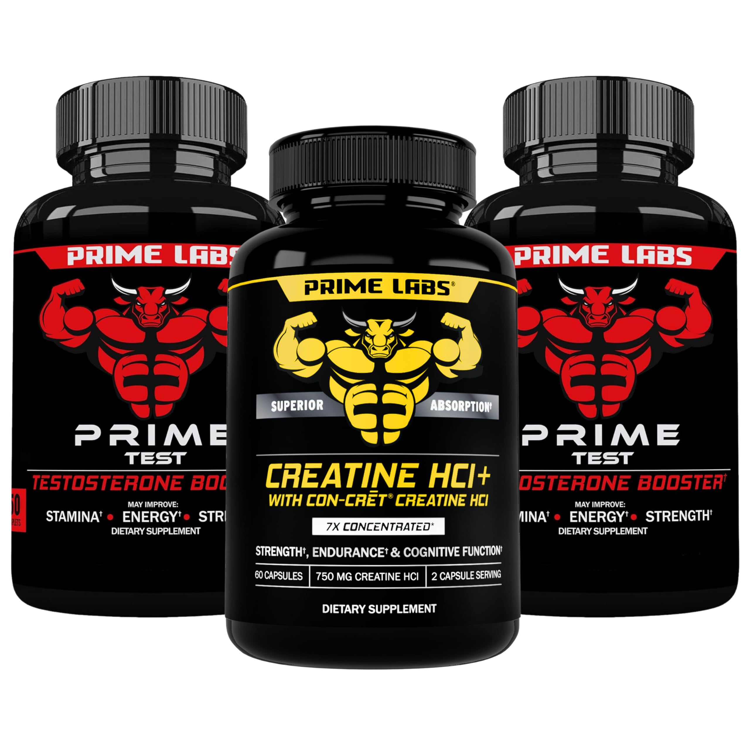 Amazon.com: Prime Labs Prime Test (2-Pack) + Creatine HCl Capsules (60 ...