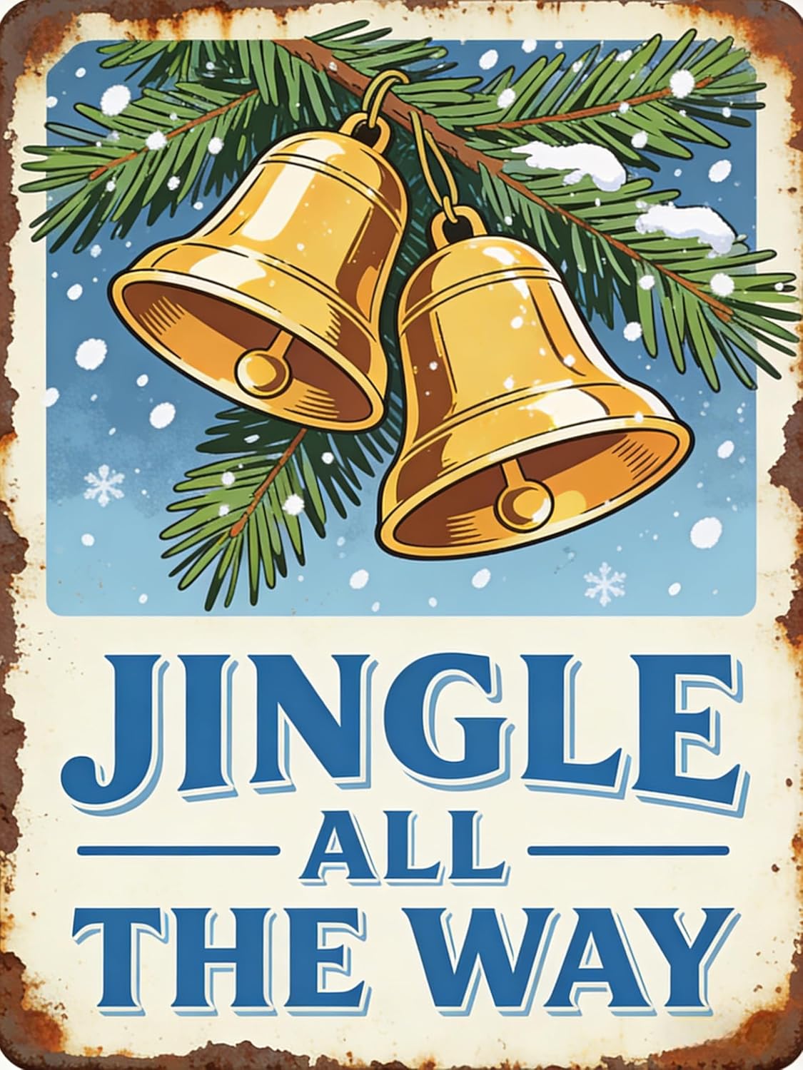 Amazon.com: Vintage Metal Tin Sign JINGLE ALL THE WAY Funny Tin Sign ...
