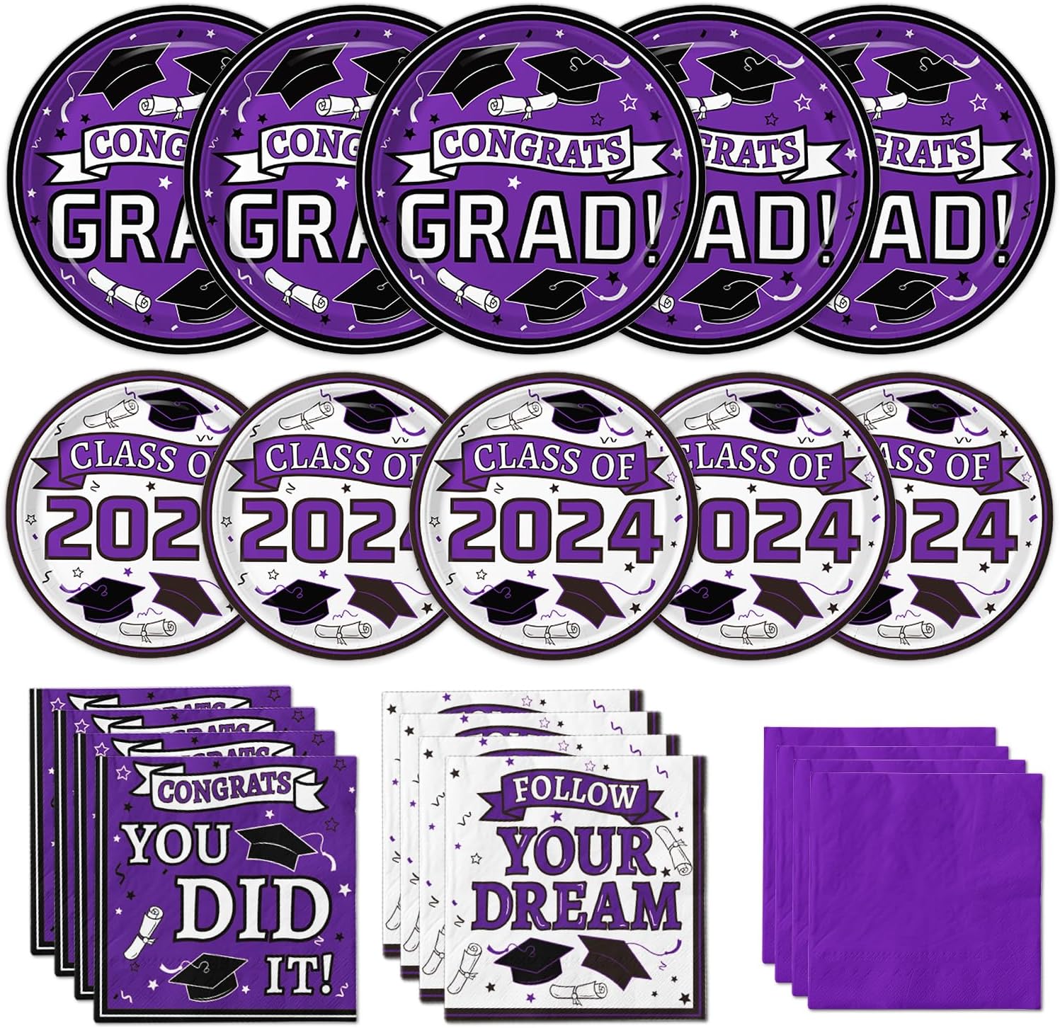 Amazon.com: Graduation Plates and Napkins 2024 Graduation Party ...