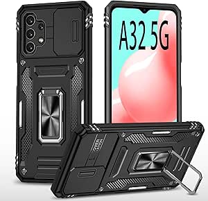 Amazon.com: Samsung Galaxy A32 5G Case with Slide Camera Cover Ring Stand Magnetic Kickstand A ...
