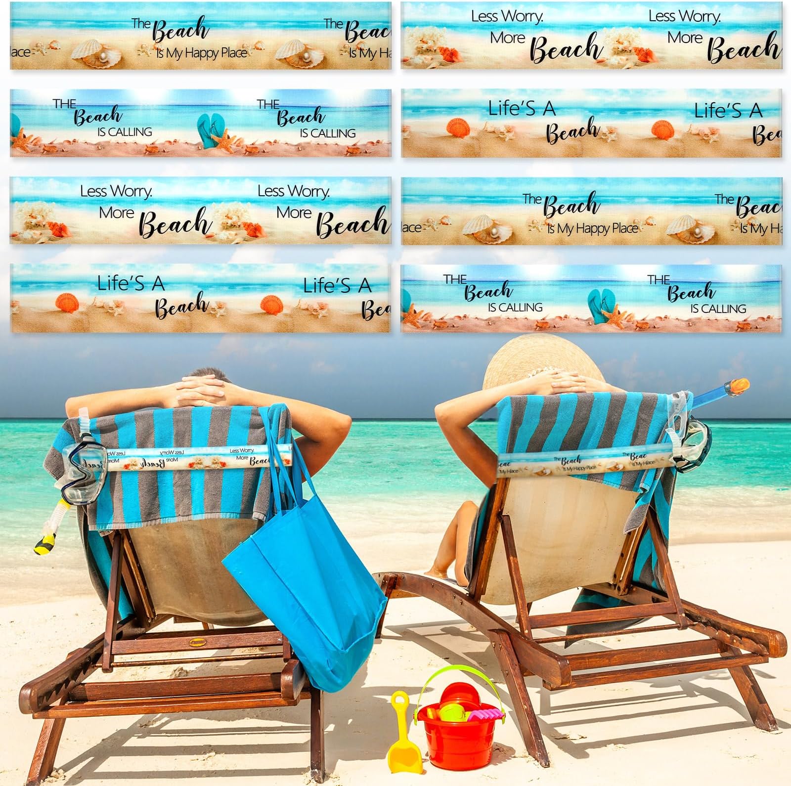 Amazon.com: Natonhi 6 Pack Towel Bands,Towel Bands for Cruise Beach ...