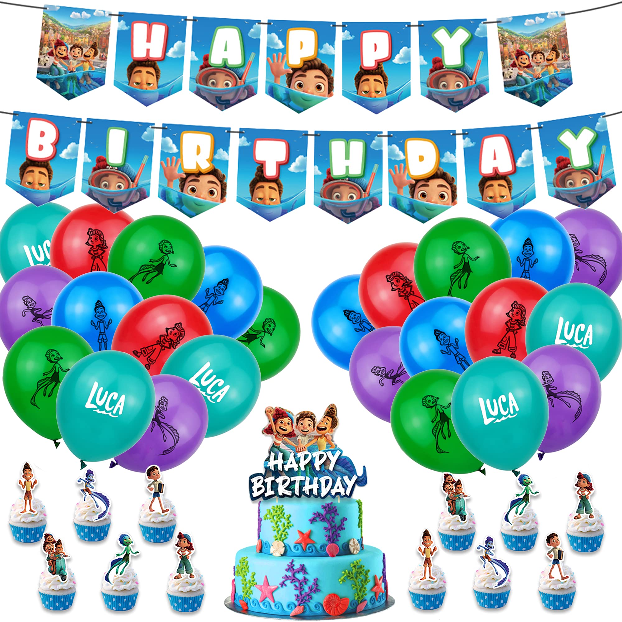 Buy Luca Birthday Party Decorations Set,Luca and Alberto Theme Birthday ...