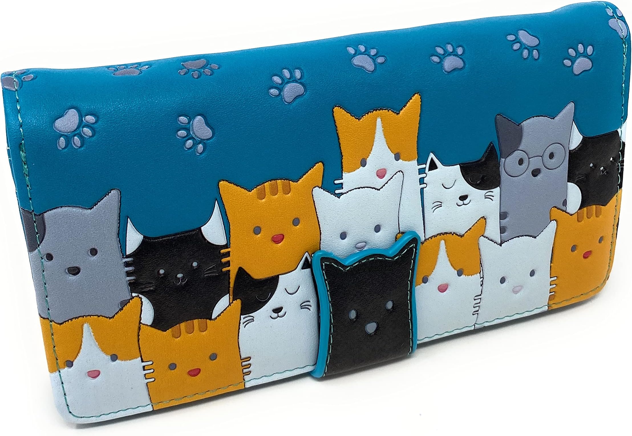 Amazon.com: Shag Wear Kitty Cat Crowd Large Animal Wallet for Women and ...