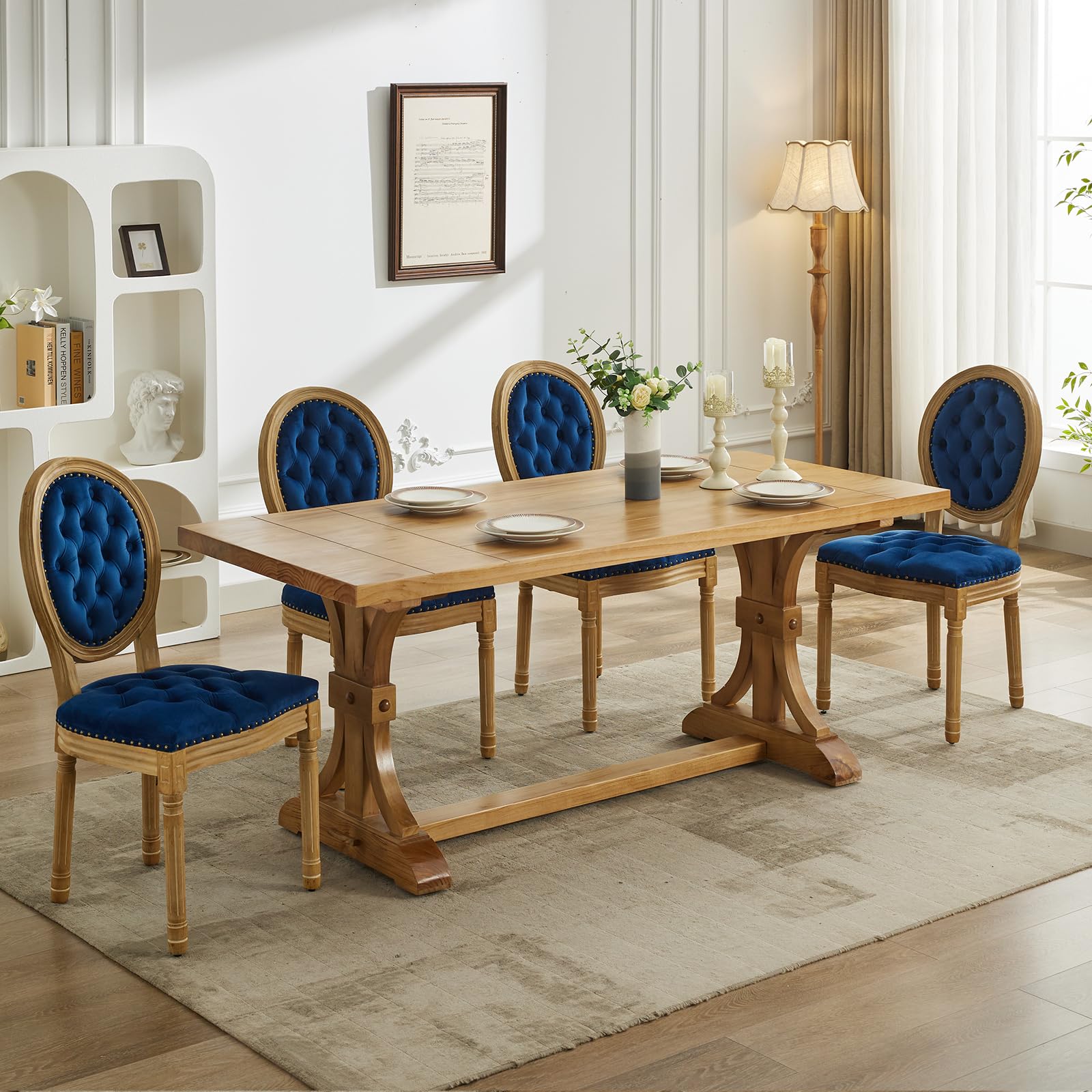 Living Rooms Country French Blue Chairs