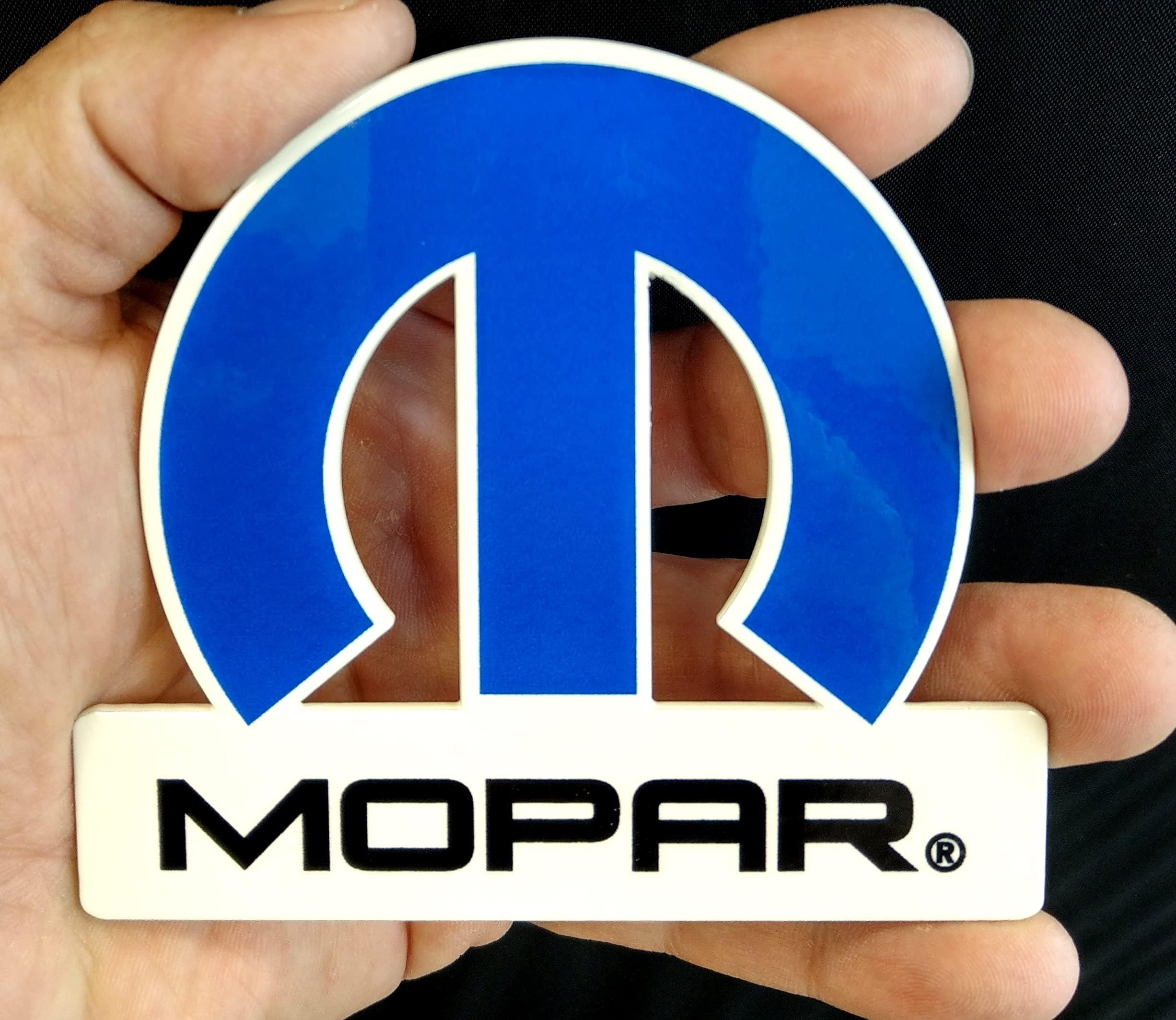 Amazon.com: Mopar Blue Omega Logo Emblem Cutout Metal Magnet (Magnet ...