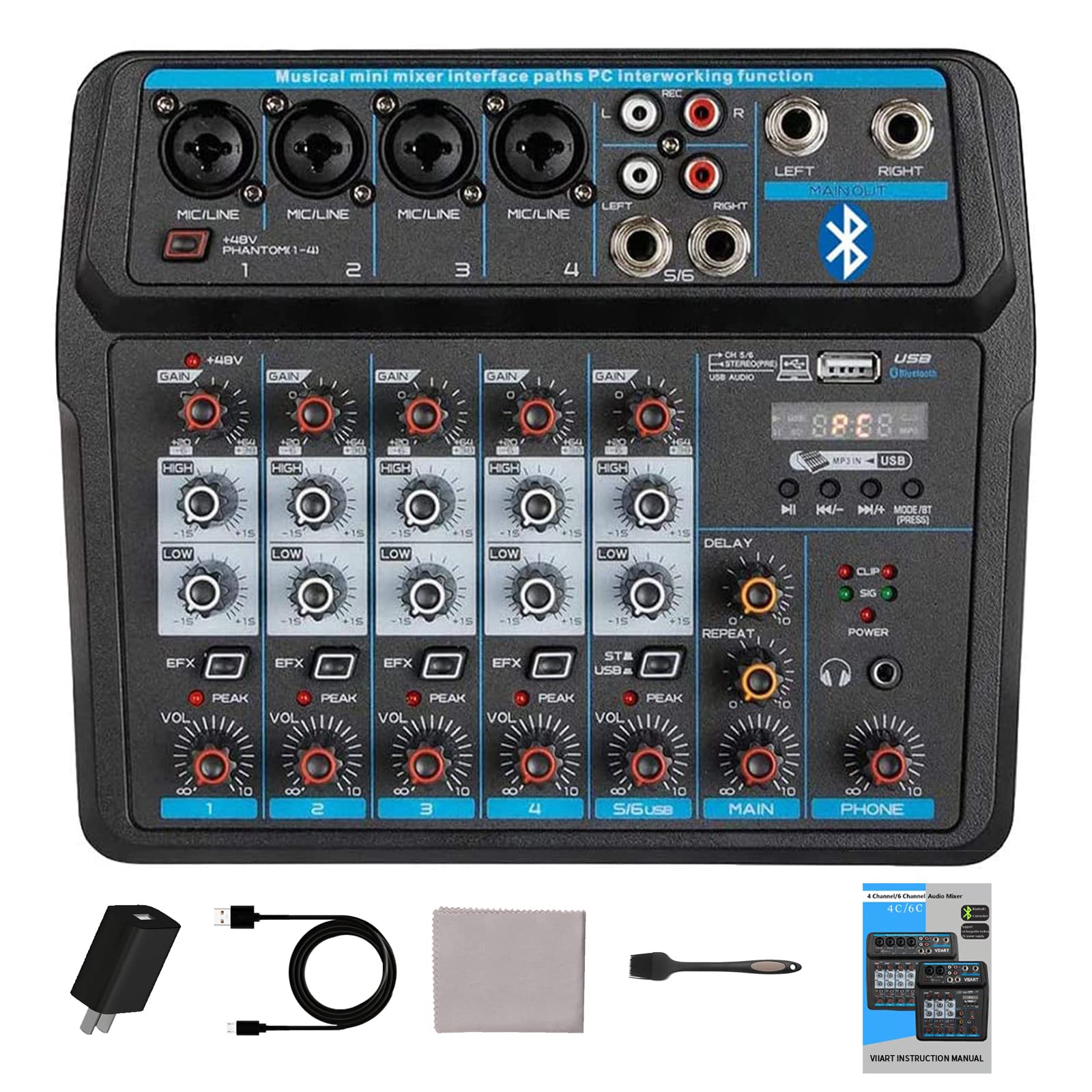 Buy Pyle 2-Channel Audio Mixer - DJ Sound Controller Interface with USB ...