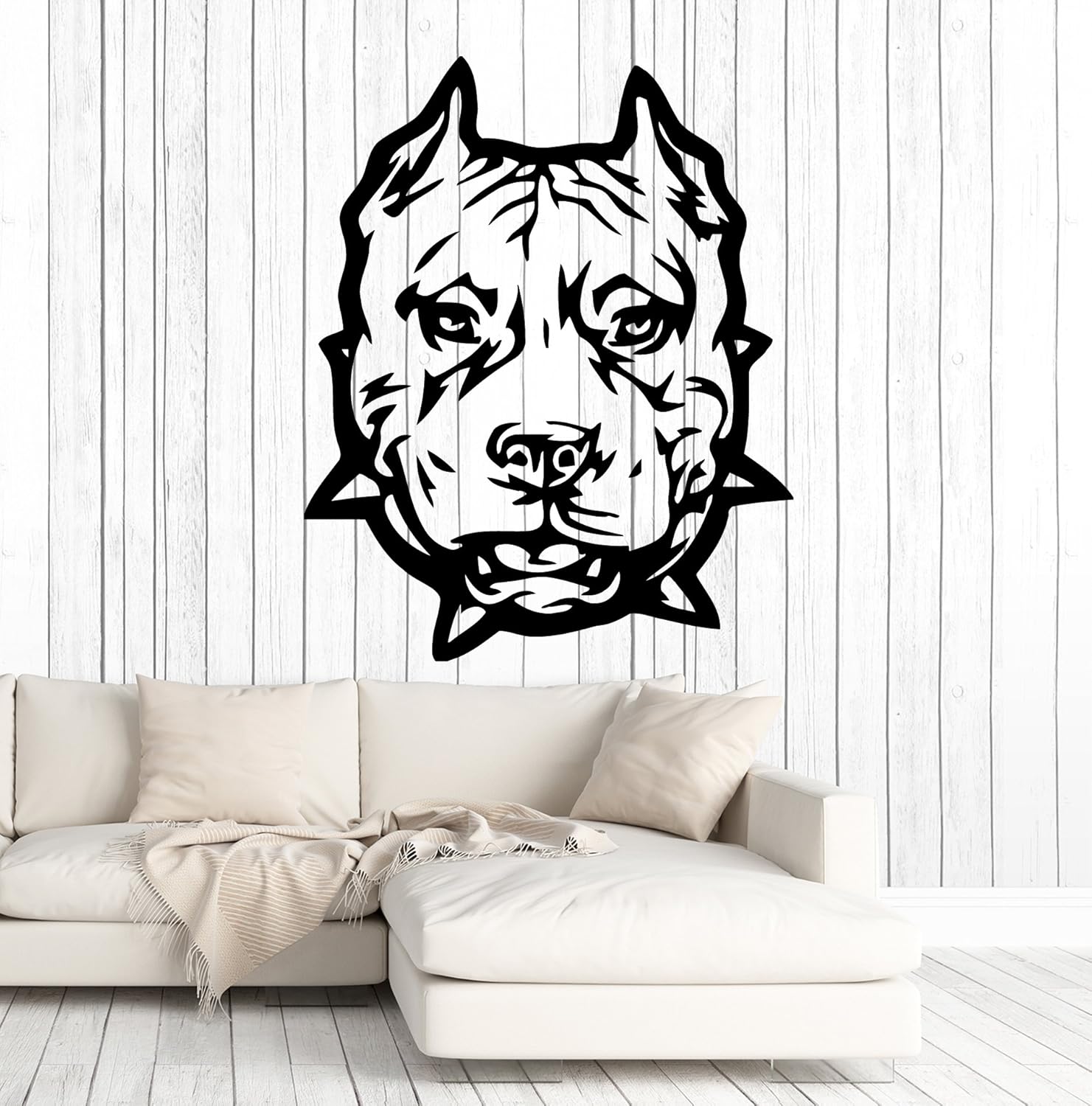 Amazon.com: Vinyl Wall Decal Pitbull Head Dog Animal Pet Stickers ...