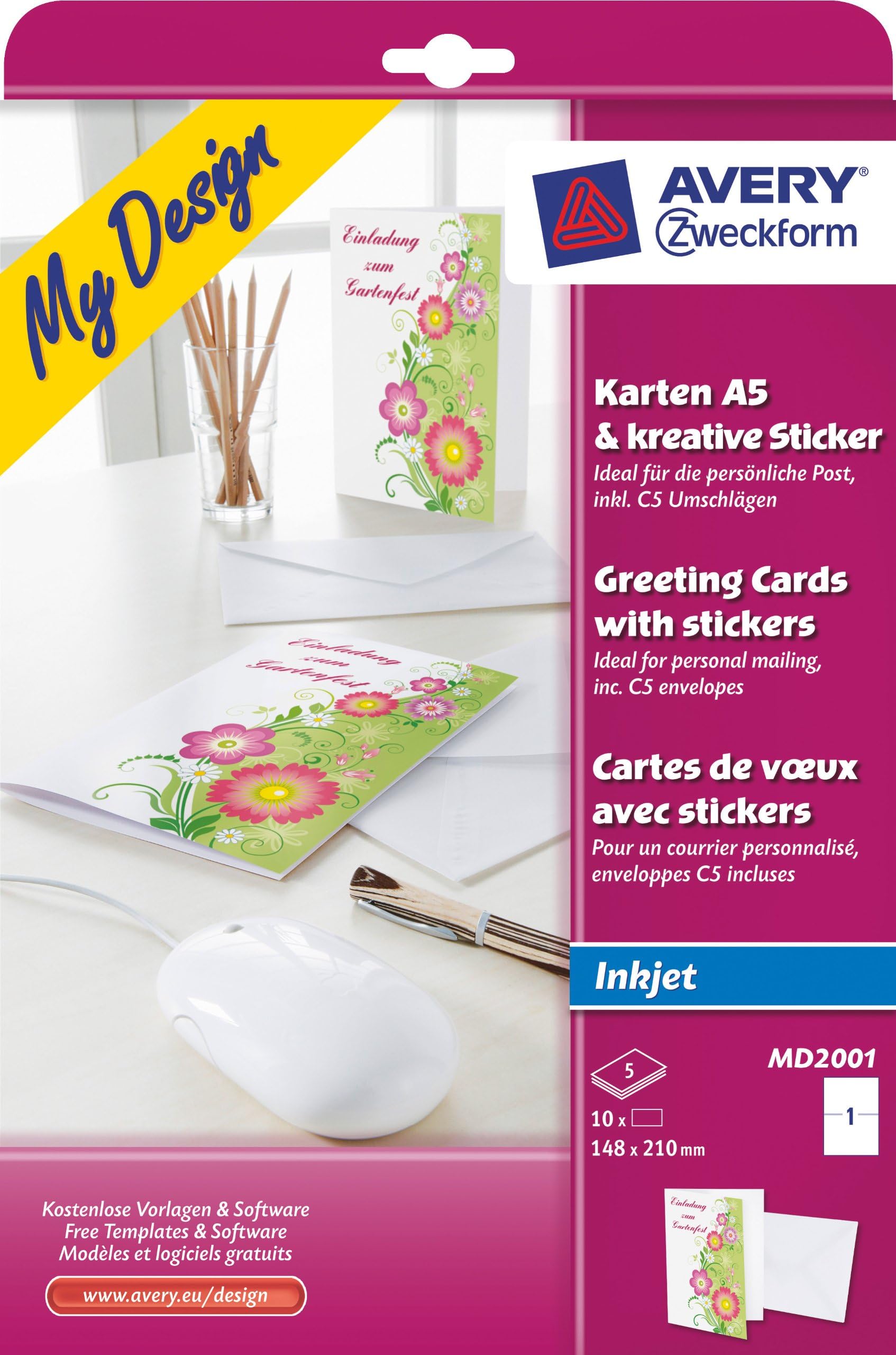 A4 Folding to A5 Photo Gloss Blank Greeting Cards for Inkjet Printers ...