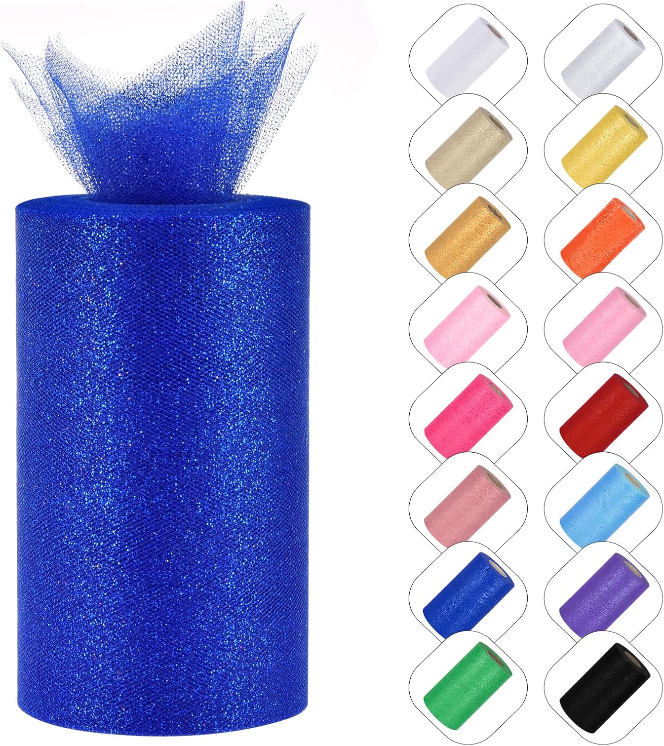 Amazon.com: Glitter Tulle Rolls 6” by 50 Yards Sparkle Tulles Fabric ...