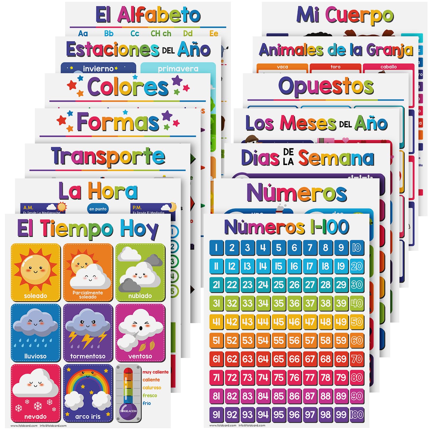 Snapklik.com : Spanish Educational Posters For Kids Bundle Of 14 ...
