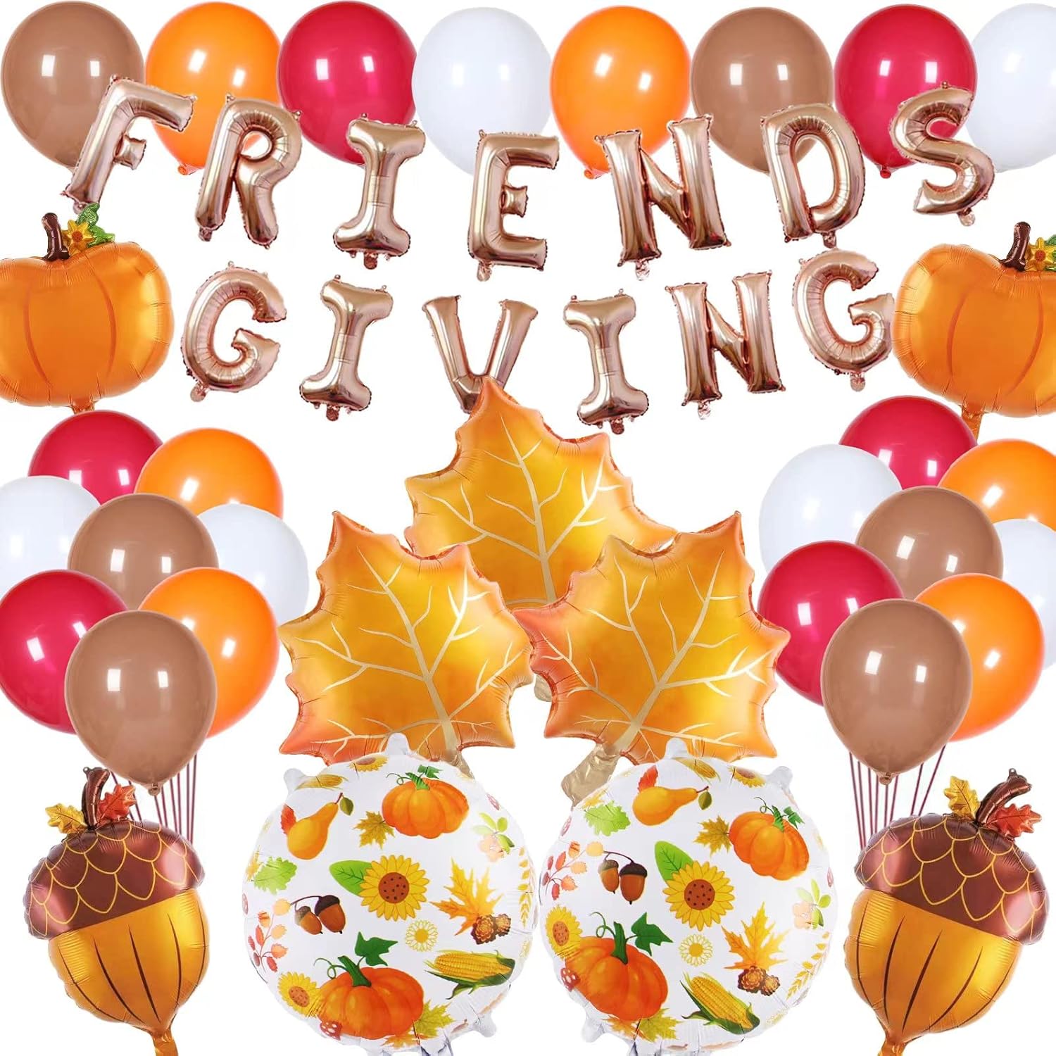 Amazon.com: 46 Pcs Thanksgiving Party Decorations, Fall Balloons Set: 3 ...