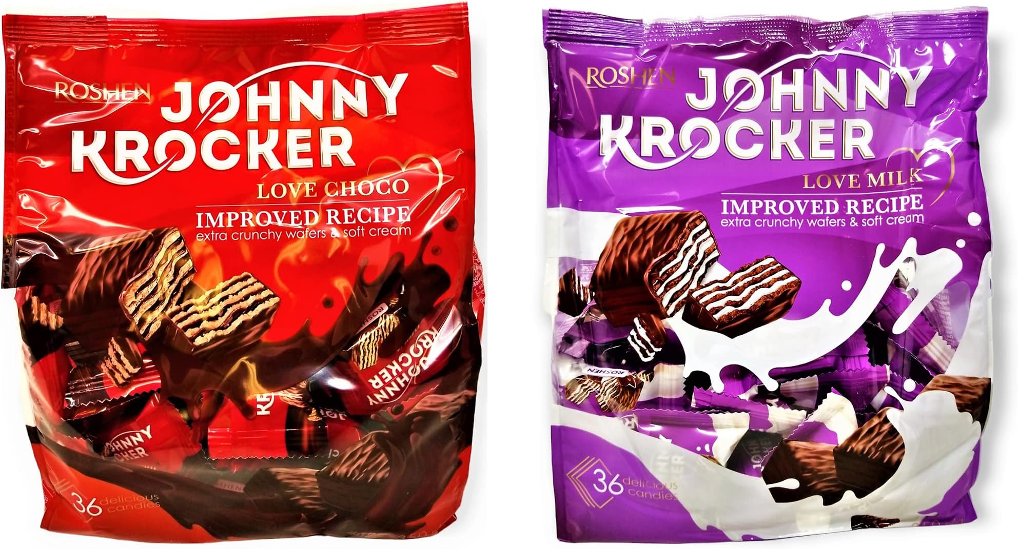 Amazon.com: Roshen Chocolate Covered Wafer Candy Johnny Krocker with ...