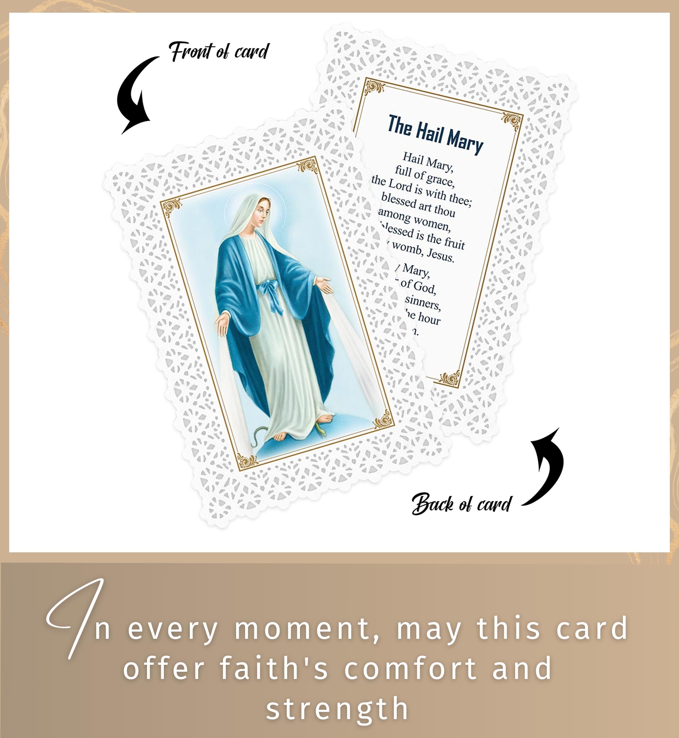 Snapklik.com : Hail Mary Prayer Card - Lace Style Hail Mary Laminated ...
