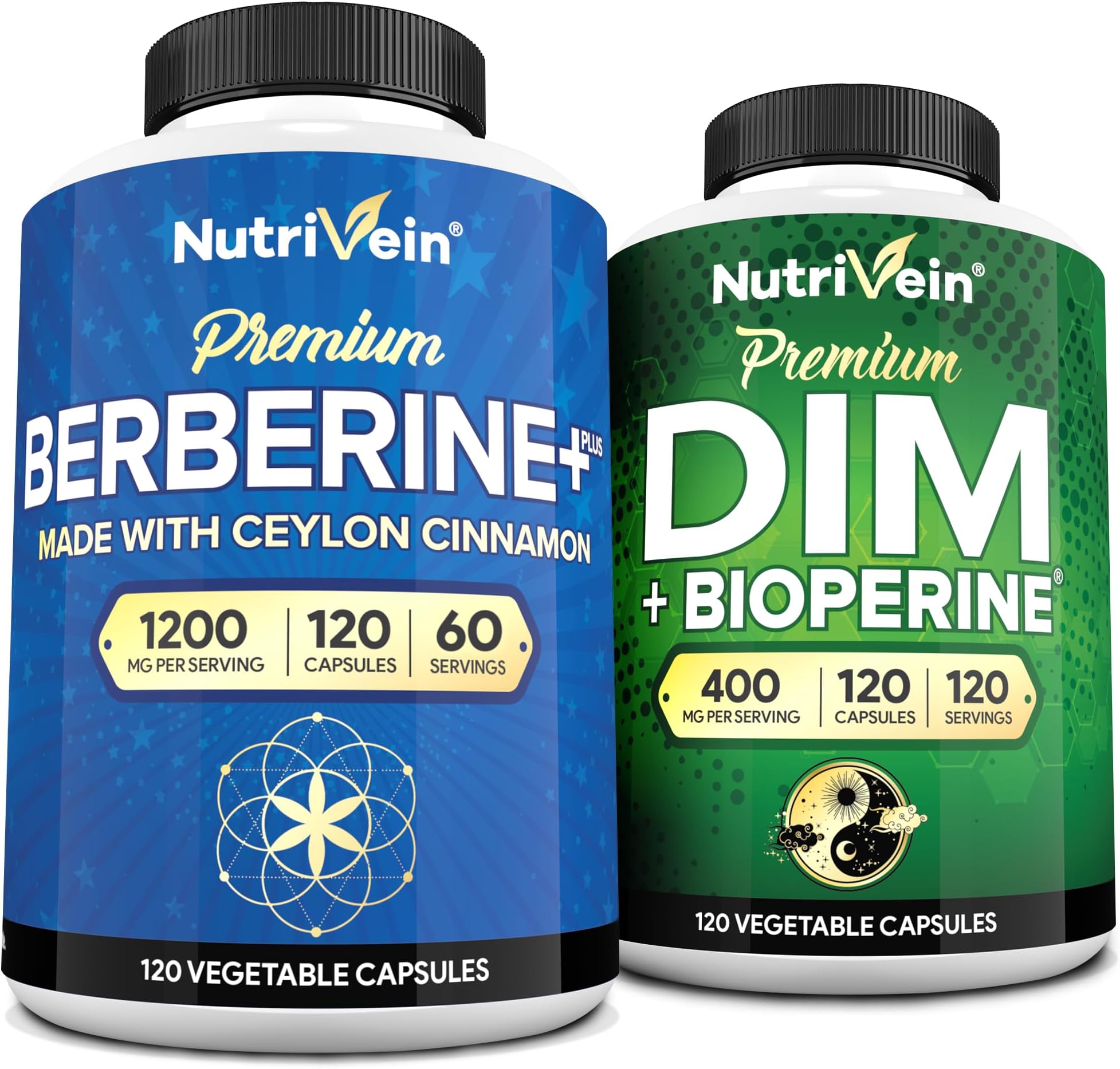 Amazon.com: Nutrivein Premium DIM & Berberine Supplement Bundle: High ...