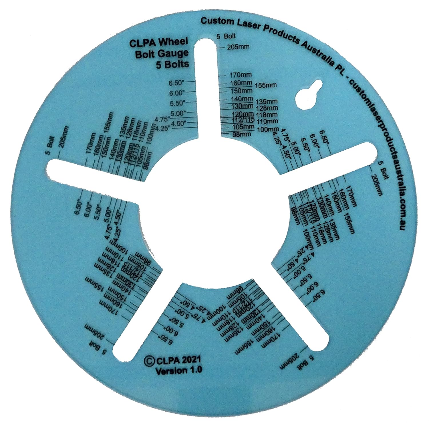 Five Stud Wheel Bolt Pattern Measuring Tool An Easy Read Clear