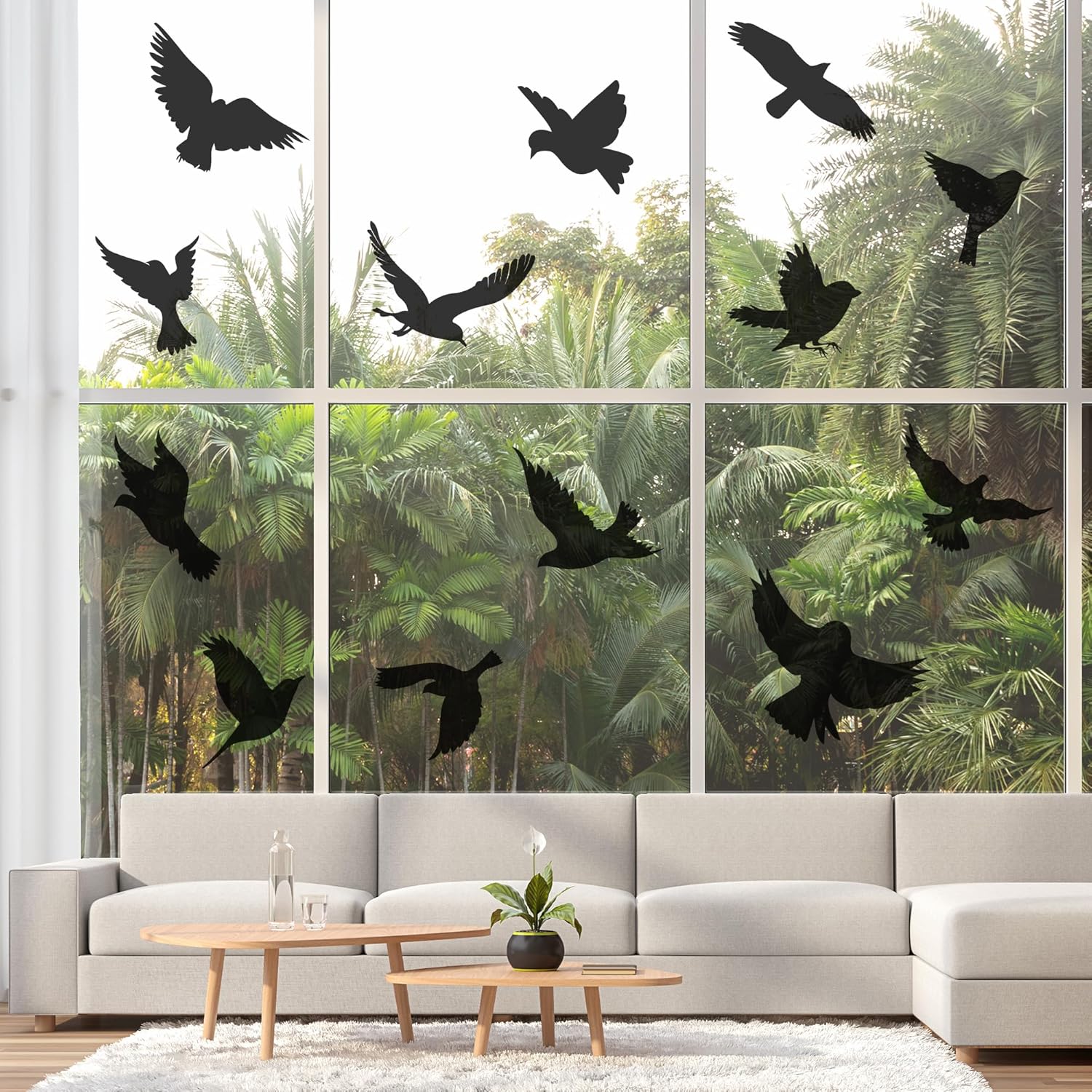 JUNART 16 Pcs Anti-Collision Window Stickers, Bird Shape Window Decals ...
