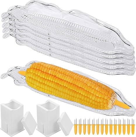 Amazon.com: Aodaer 22 Pieces Corn Cob Holders and Dish Set with 2 Corn ...