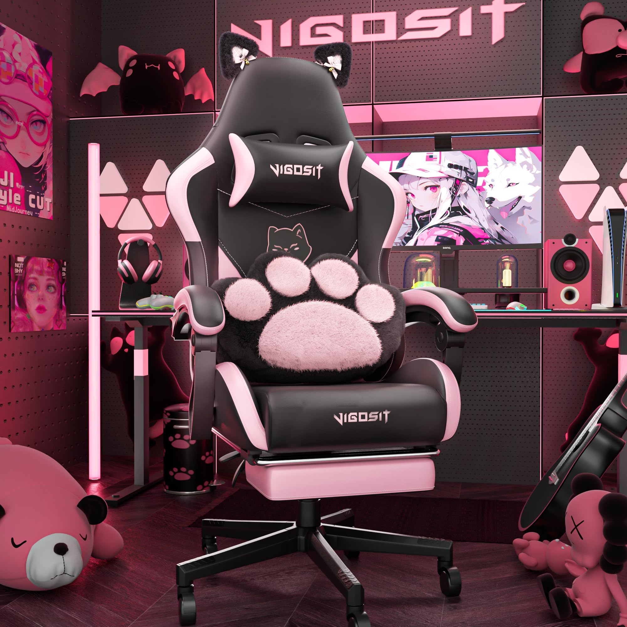 Amazon.com: FiTGS 2024 Gamer Chairs Cute Cartoon Chairs Bedroom ...