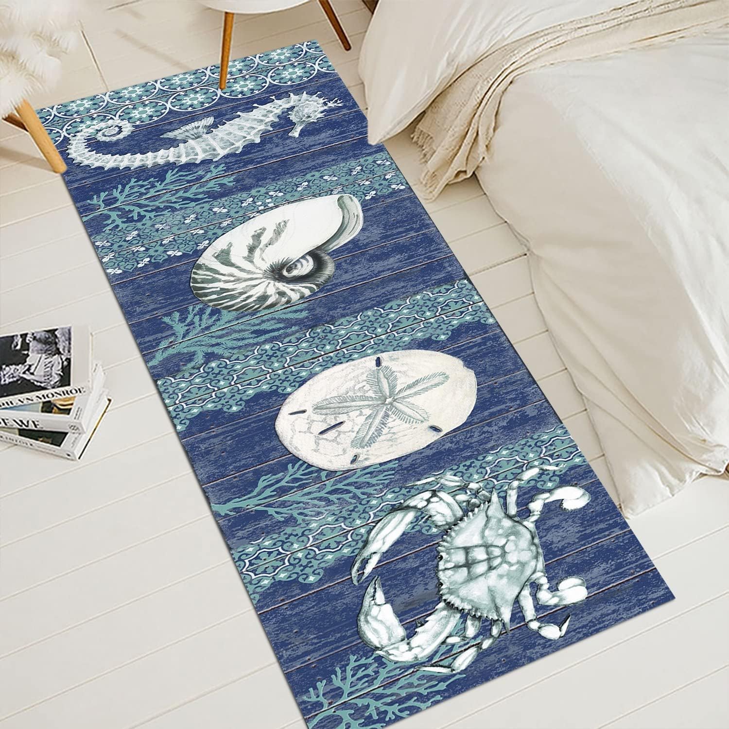 Amazon.com: Crab Long Runner Rug 2x6 Throw Rug Coastal Nautical Area ...