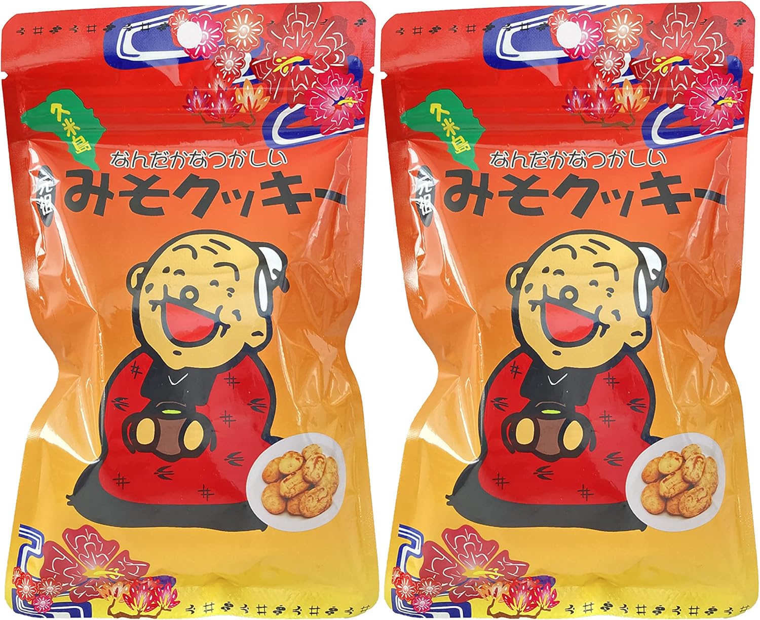 Amazon.co.jp: 元祖みそクッキー 久米島産みそ使用 なんだかなつかしい （小）1袋70g×2P チャック付き : 食品・飲料・お酒