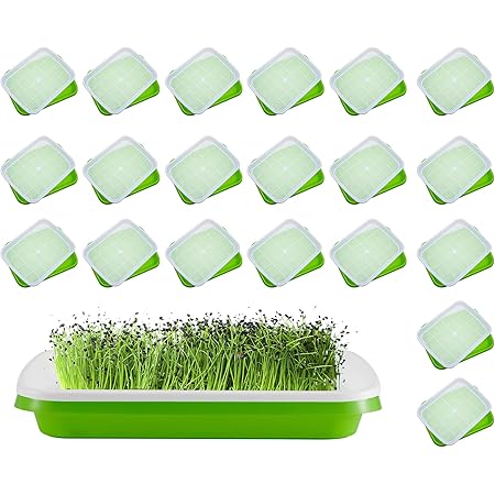 Amazon.com : 20 Pack Seed Sprouter Tray Microgreens Growing Trays Big ...