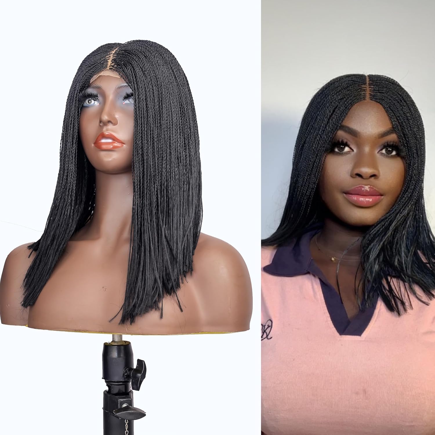 Amazon.com : Braidsfashion 12" Micro Bob braided wigs for black women ...