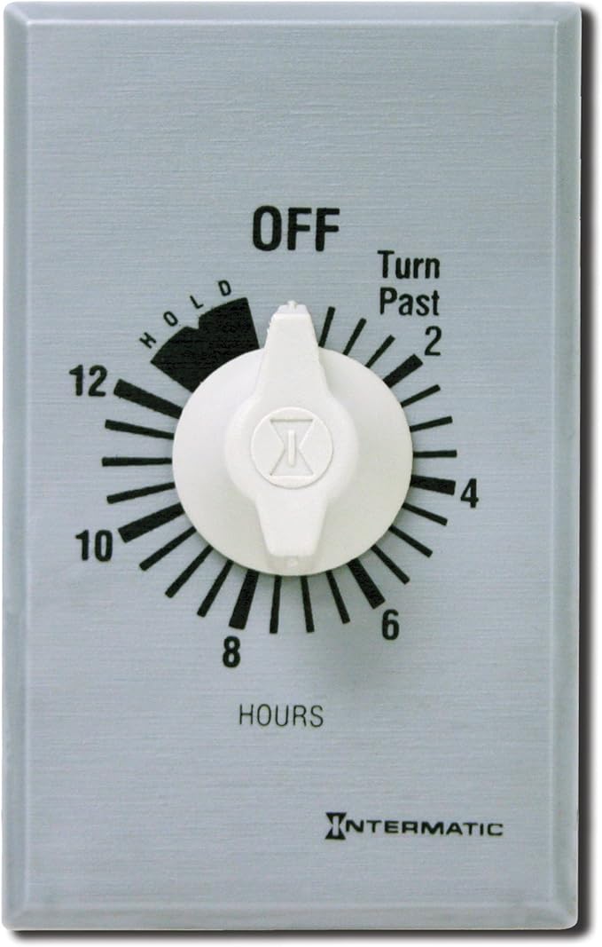 Intermatic FF312HH 12-Hour Spring Loaded Wall Timer with Hold ...