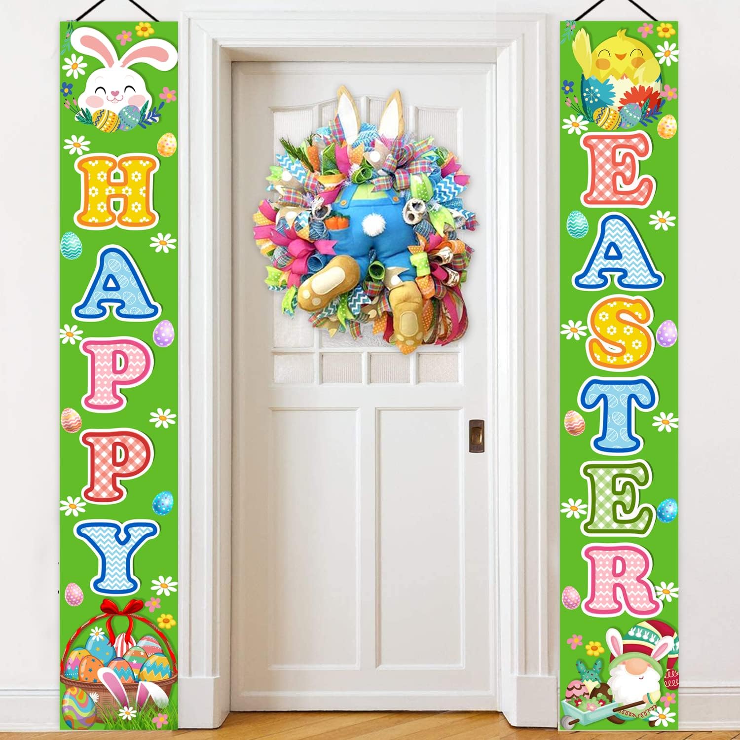 Amazon.com: Easter Banner, 71" X 12" Easter Porch Sign, Happy Easter ...