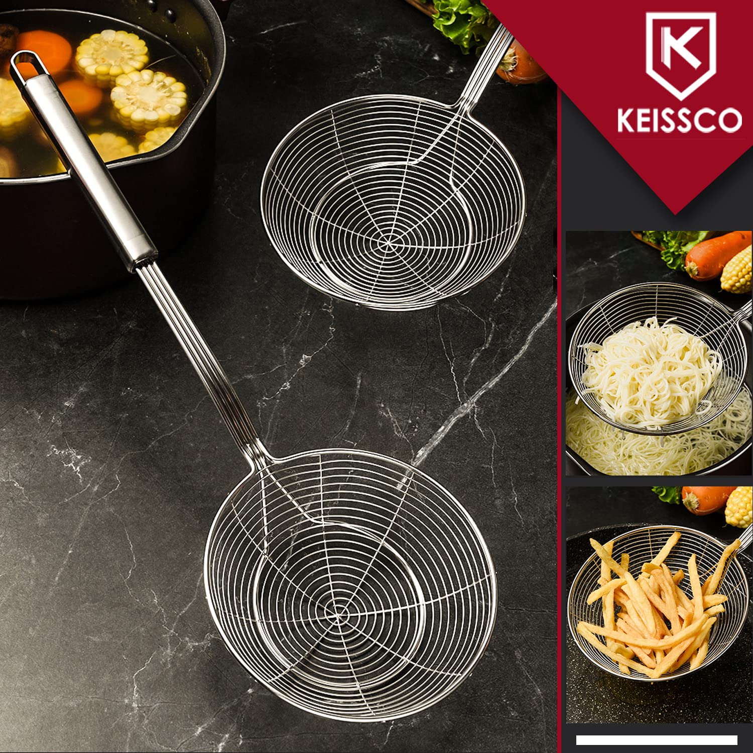 Snapklik.com : KEISSCO Stainless Steel Spider Strainer Skimmer Spoon ...
