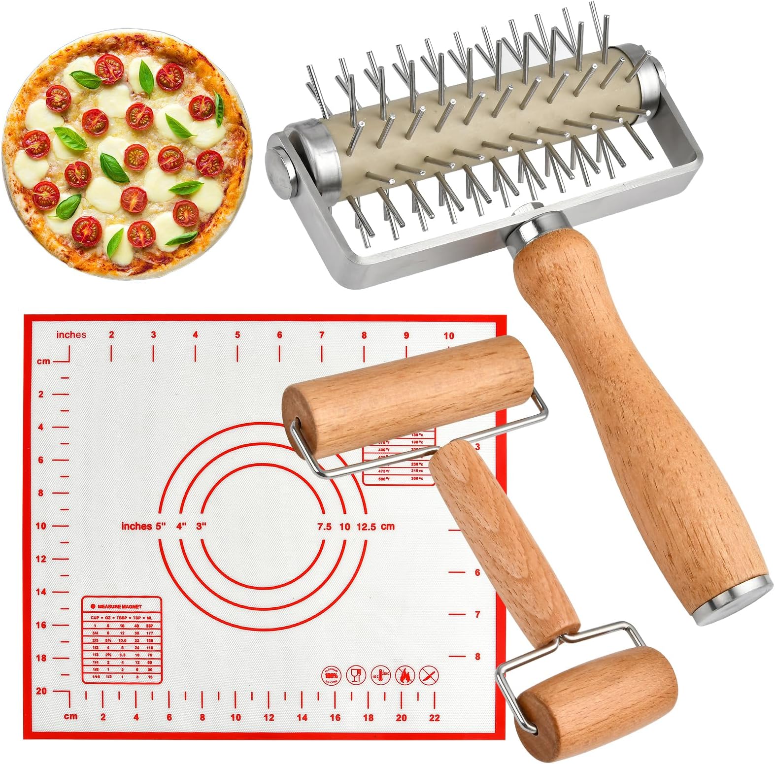 Amazon.com: Milkary Set of 3 Pizza Kit Including Stainless Steel Pizza ...