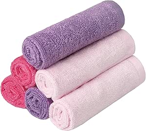 Amazon.com: BESSLEE 6 Pack Baby Girl Washcloths Bulk for Newborn, Extra ...