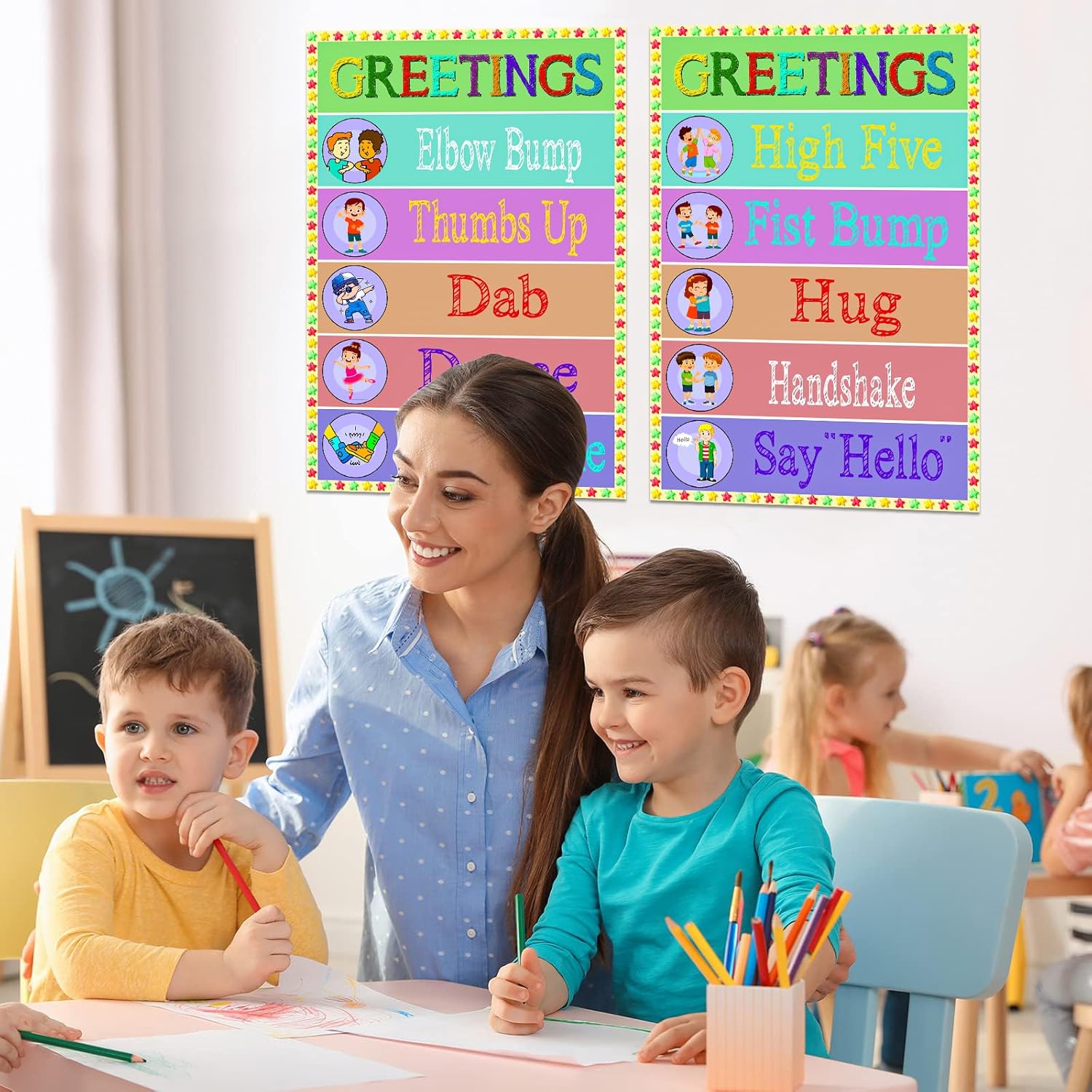 Classroom Greetings Poster for Preschool and Chile | Ubuy