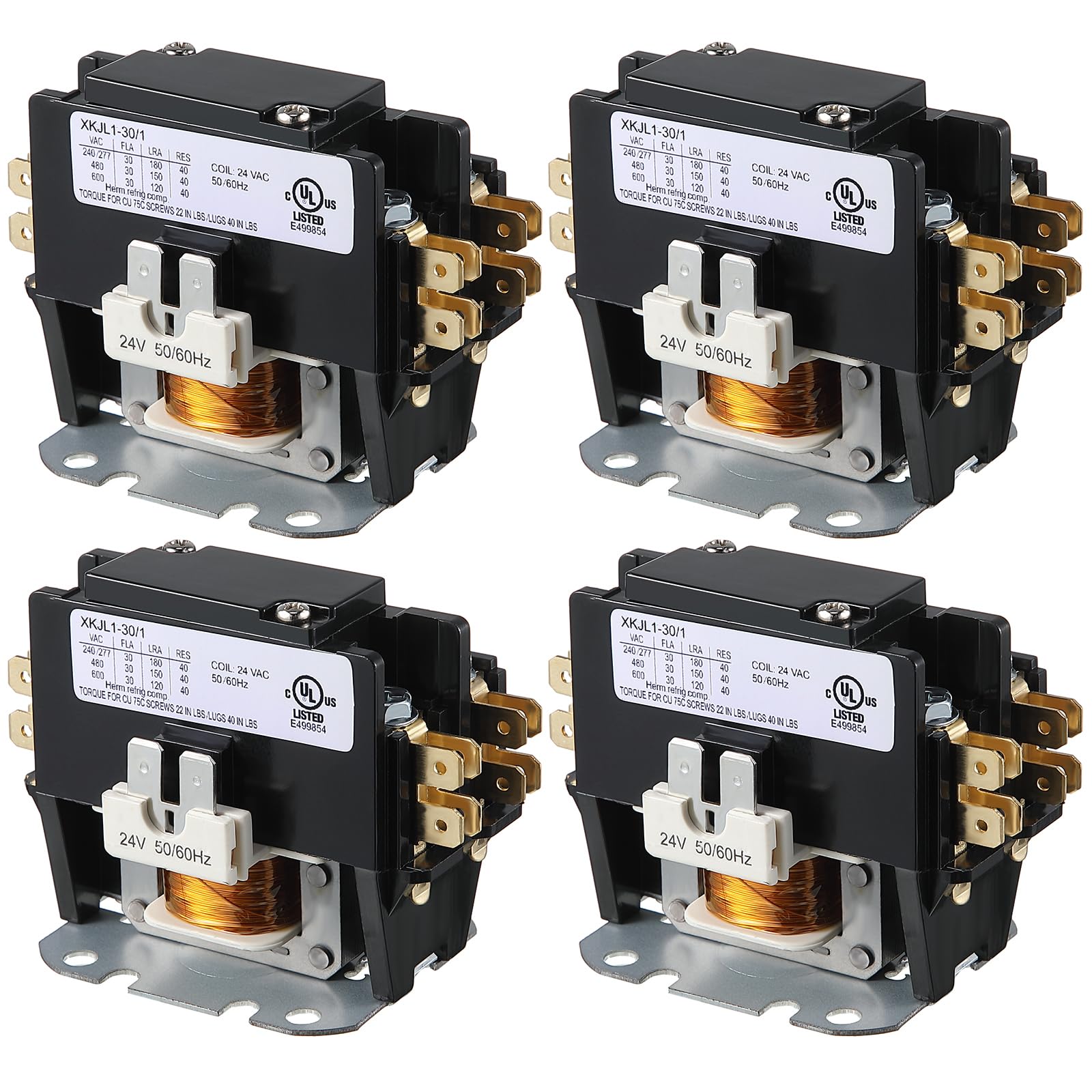 Snapklik.com : 4 Pack Carrier HVAC Motor Contactor, 24VAC 30 Amp Coil ...