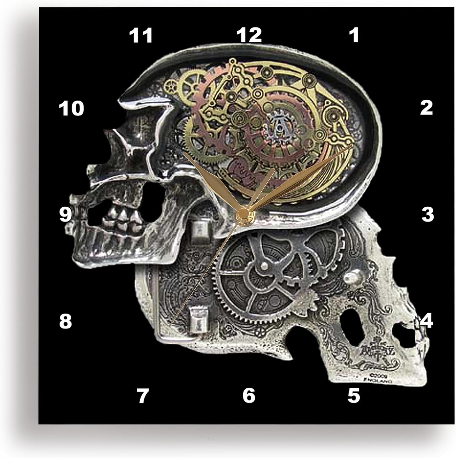 Amazon.com: 3dRose dpp_102675_3 Steampunk Gothic Faux Metal Skull Image ...