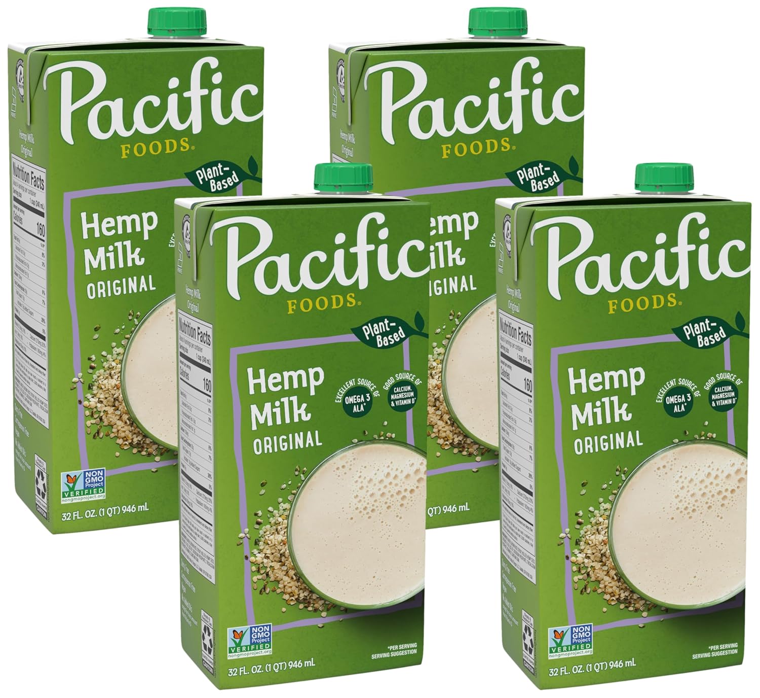 Amazon.com: Pacific Foods Original Hemp Milk, Plant Based Milk, 32 oz ...