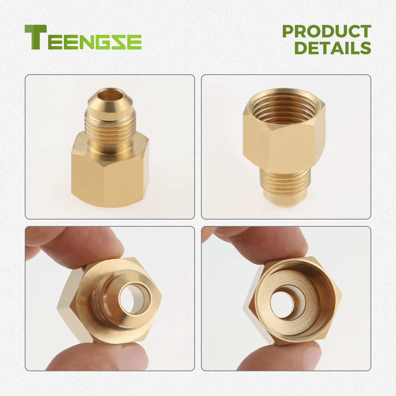 Snapklik.com : Brass Tube Adapter, 3/8inch Male Flare1/2inch Female NPT ...