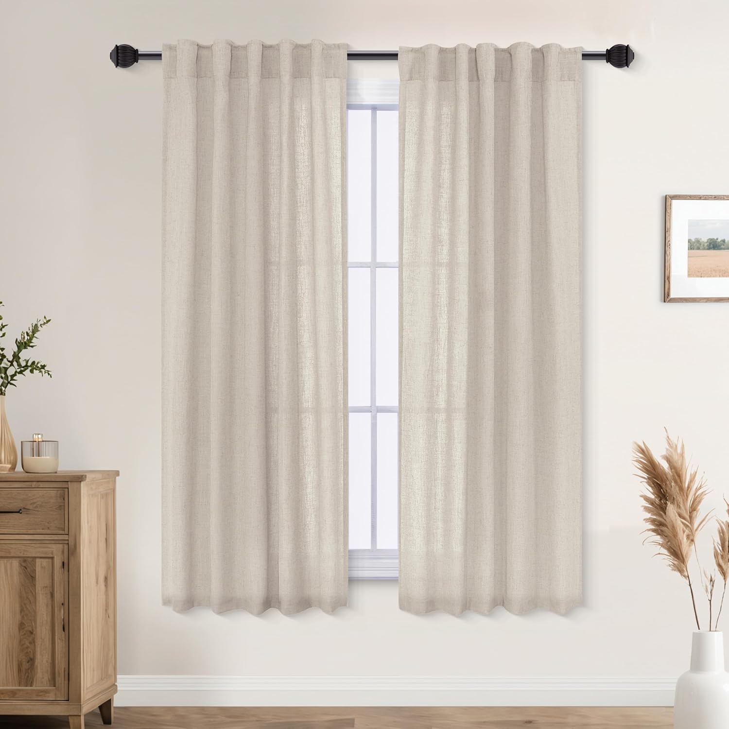Amazon.com: Mrs.Naturall Tan Beige Short Curtains for Bedroom Small ...