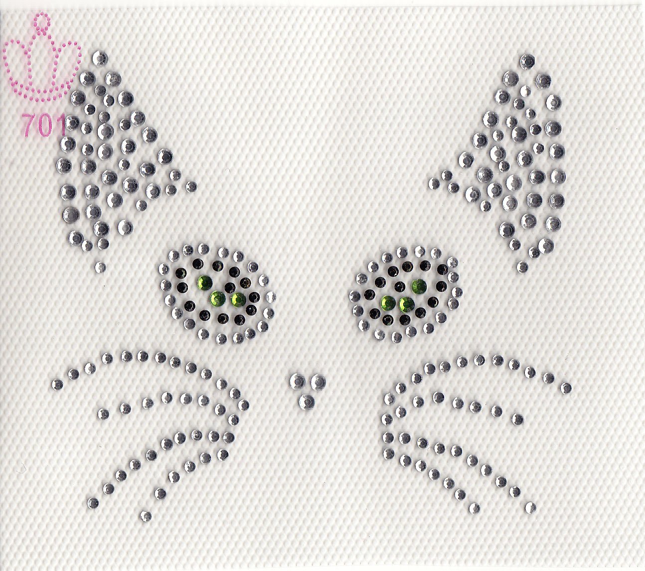 Amazon.com: Cat Face Iron On Hot Fix Rhinestone Transfer - Clear