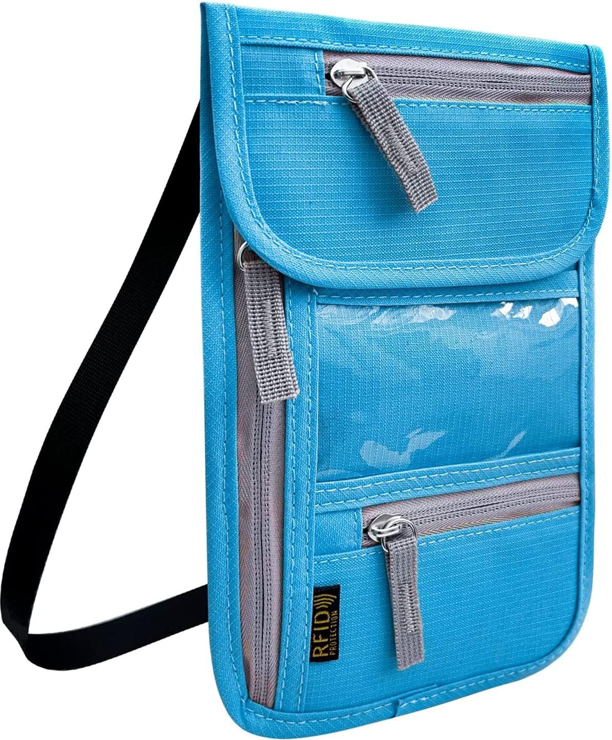 Amazon.com | Travel Neck Wallet, RFID Blocking Passport Holder with ...