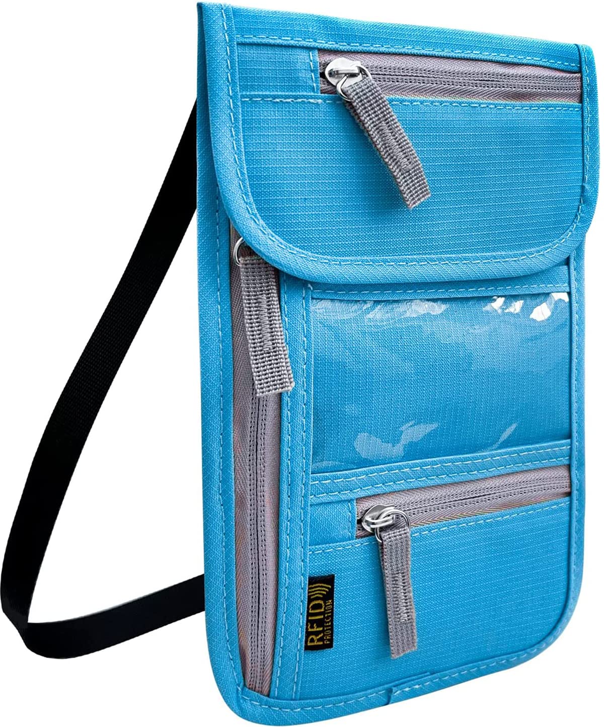 Amazon.com | Travel Neck Wallet, RFID Blocking Passport Holder with ...