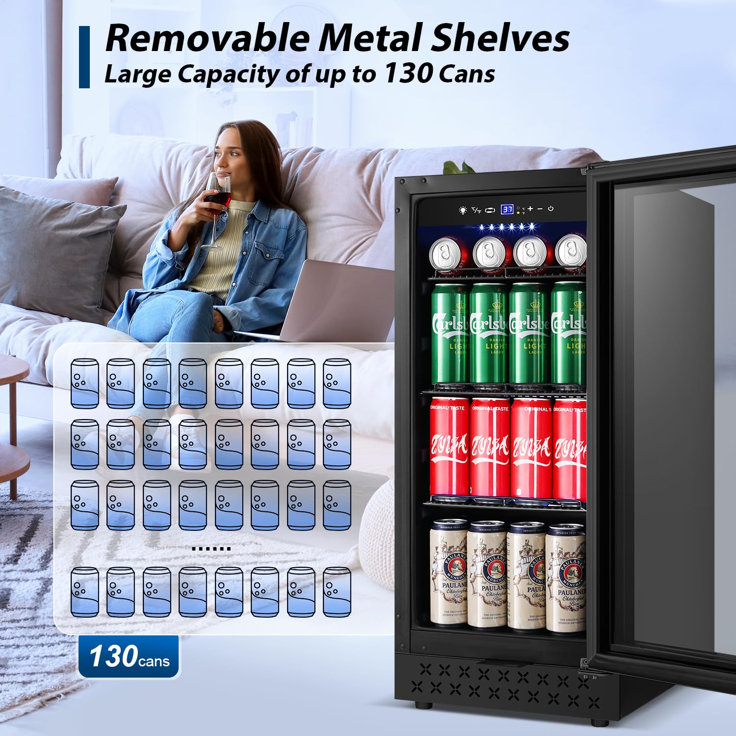 Snapklik.com : Tylza 15 Inch Beverage Refrigerator, Under Counter ...